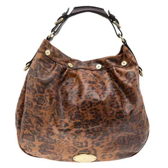 Mulberry | Bags | Mulberry Brown Leopard Print Leather Mitzy Hobo ...